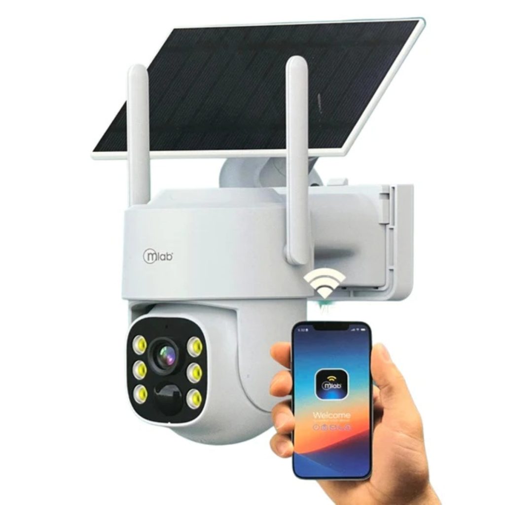 Camara De Seguridad PTZ Inalambrica Solar Head Vision WIFI Mlab 9464 ...